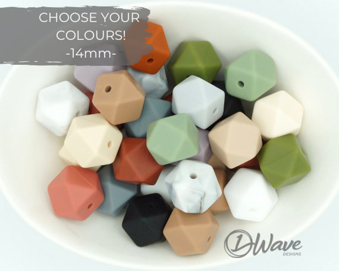 Custom 14 Mm Hexagon Silicone Bead Packs | 5 & 10 Bead Packs | Choose ...