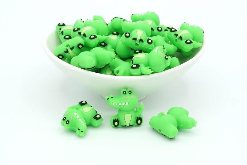 3D Alligator Silicone Focal Beads | *2 & 5 Packs* | Pen, Keychain and ...