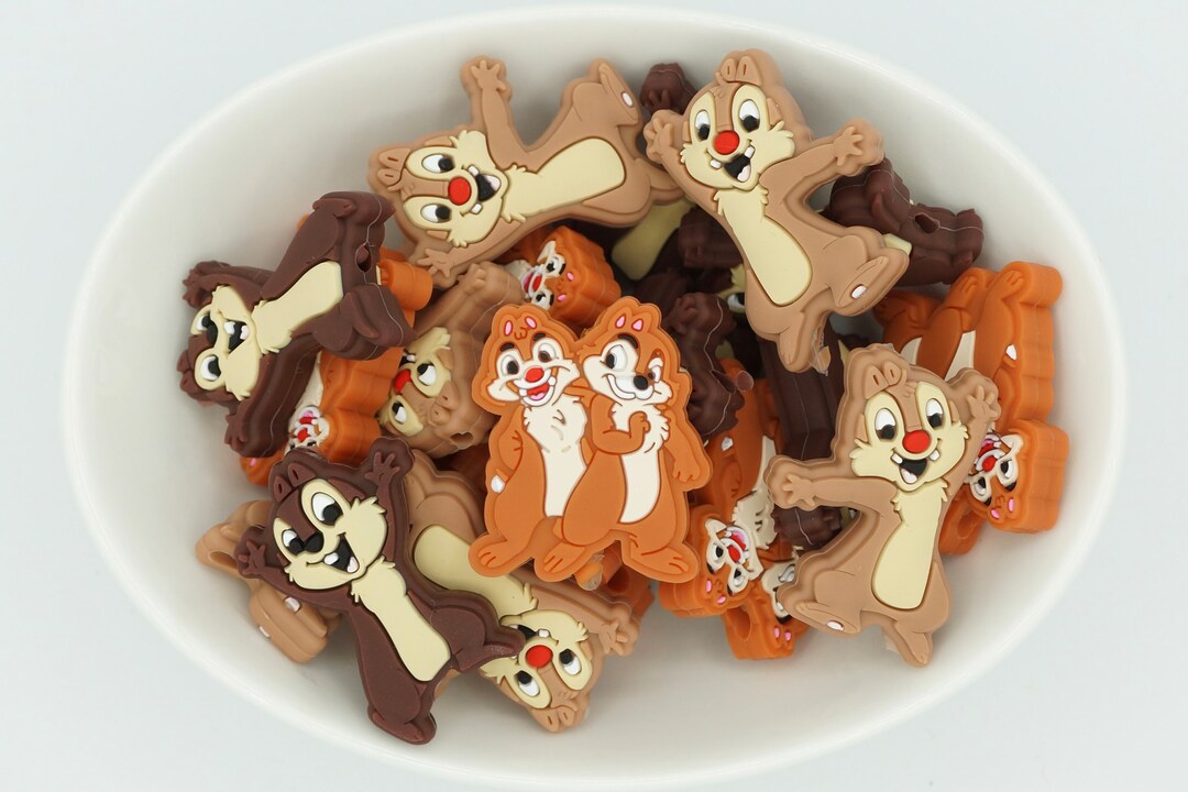 Chipmunks 2 & 5 Bead Packs Silicone Focal Bead DIY Craft Projects Non ...