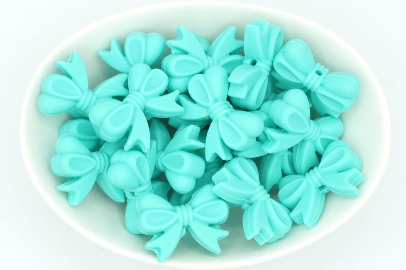 Bow Silicone Focal Beads | *2 & 5 Packs* | Pen, Keychain and Craft Bead ...