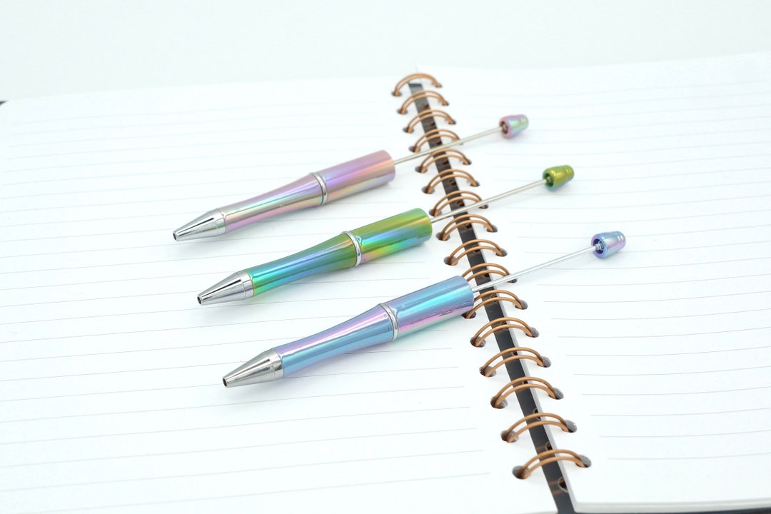 Iridescent Beadable Pen | *5/10 Pen Packs* | Plastic | Multiple Colours ...
