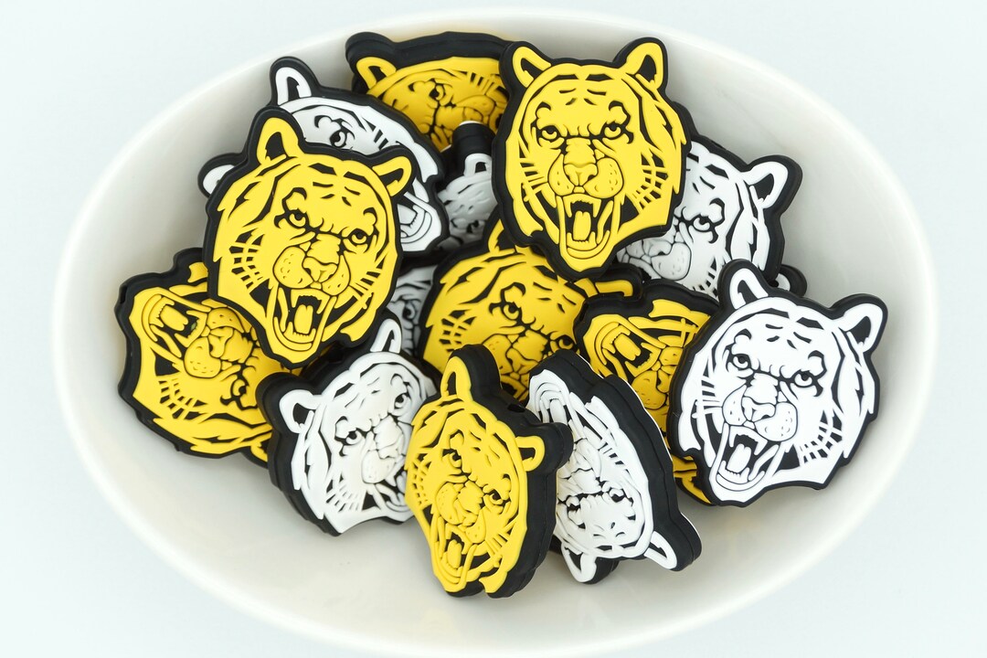 Tiger Silicone Focal Beads | *2 & 5 Packs* | Pen, Keychain and Craft ...