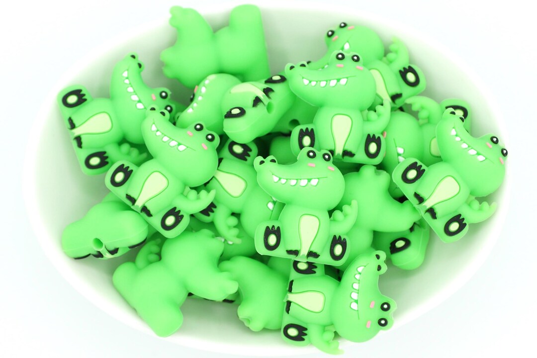3D Alligator Silicone Focal Beads | *2 & 5 Packs* | Pen, Keychain and ...