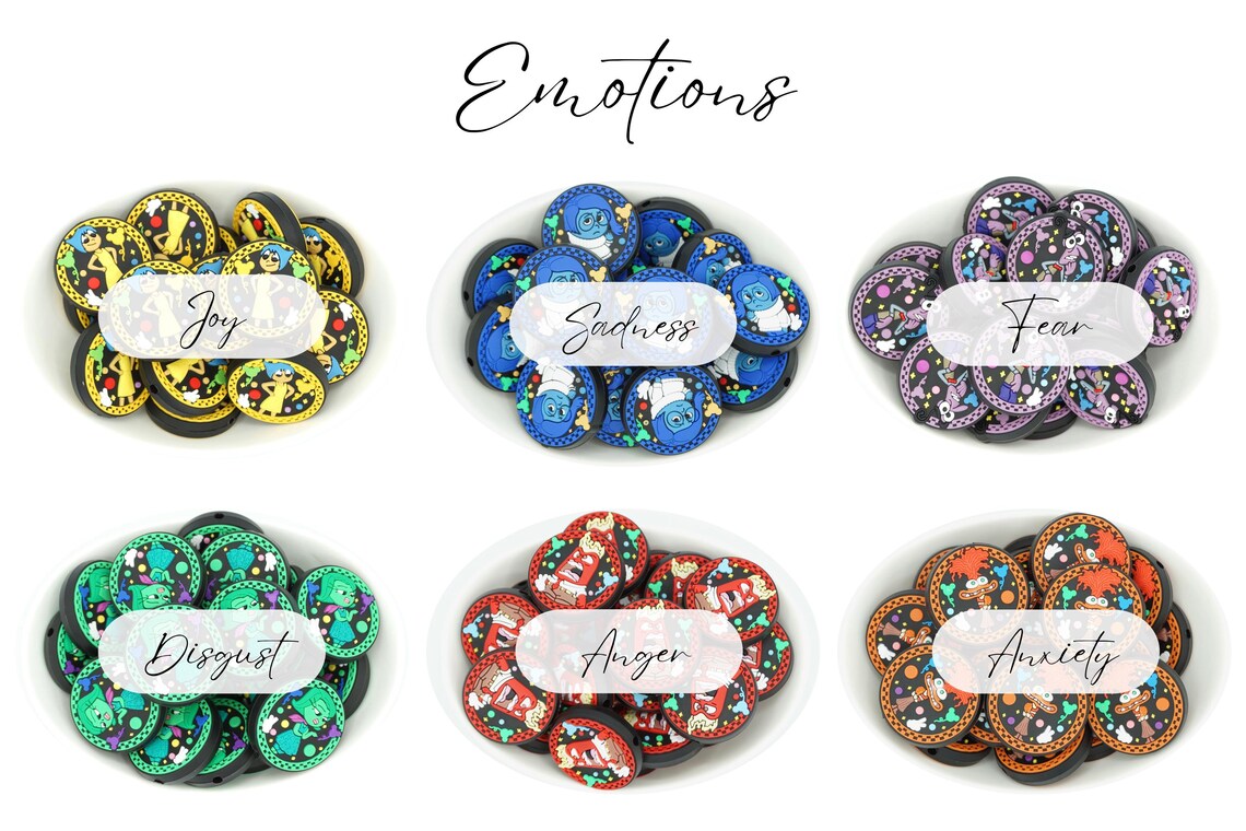 Emotions PVC Focal Beads | *5-packs & Full Sets* | Pen, Keychain and ...