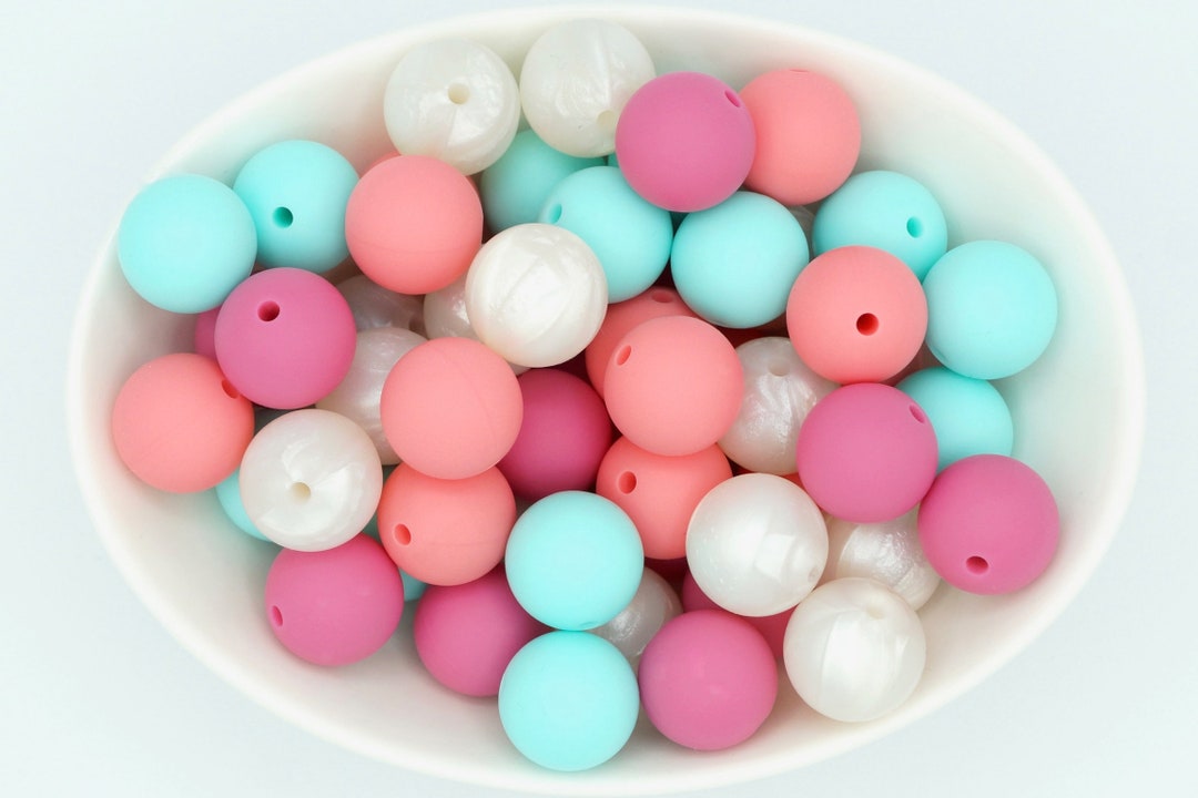 Summer 12 Mm or 15 Mm Silicone Bead Mix | Bulk Beads | 25 & 50 Bead ...