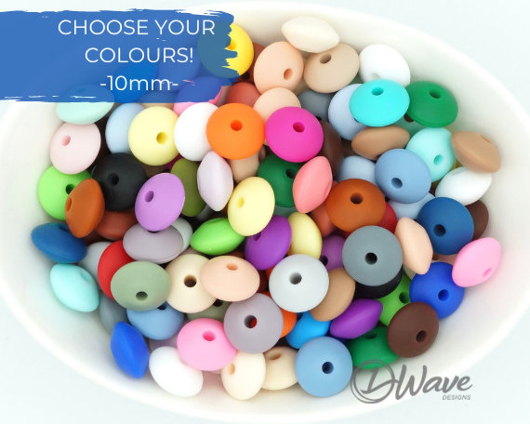 Custom 10 Mm Silicone Saucer Bead Pack 25 Bead Pack Choose Your Colours ...