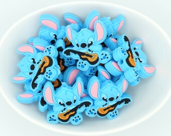 Blue Characters 2 & 5 Bead Packs Silicone Focal Bead DIY Craft Projects ...