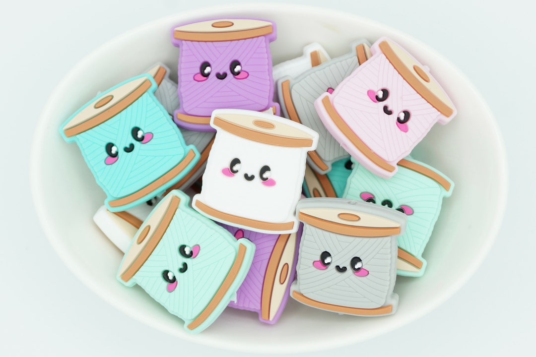 Spool of Thread 2 & 5 Bead Packs Silicone Focal Bead Sewing Bead DIY ...