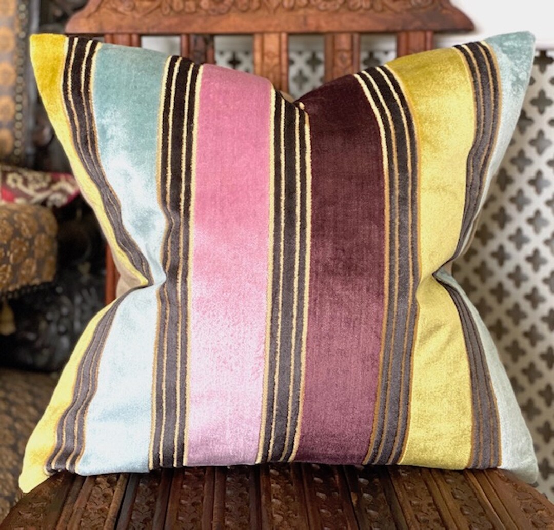 Designers Guild Fabric Velvet Tarleton Crocus Striped Cushion Cover - Etsy