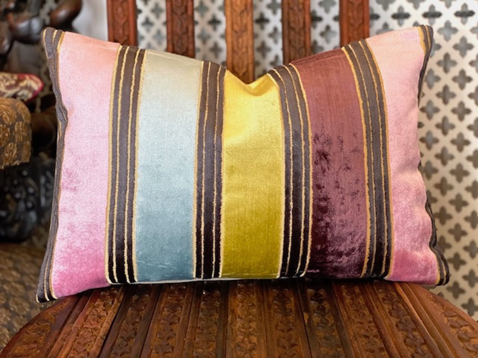 Designers Guild Fabric Velvet Tarleton Crocus Striped Cushion - Etsy