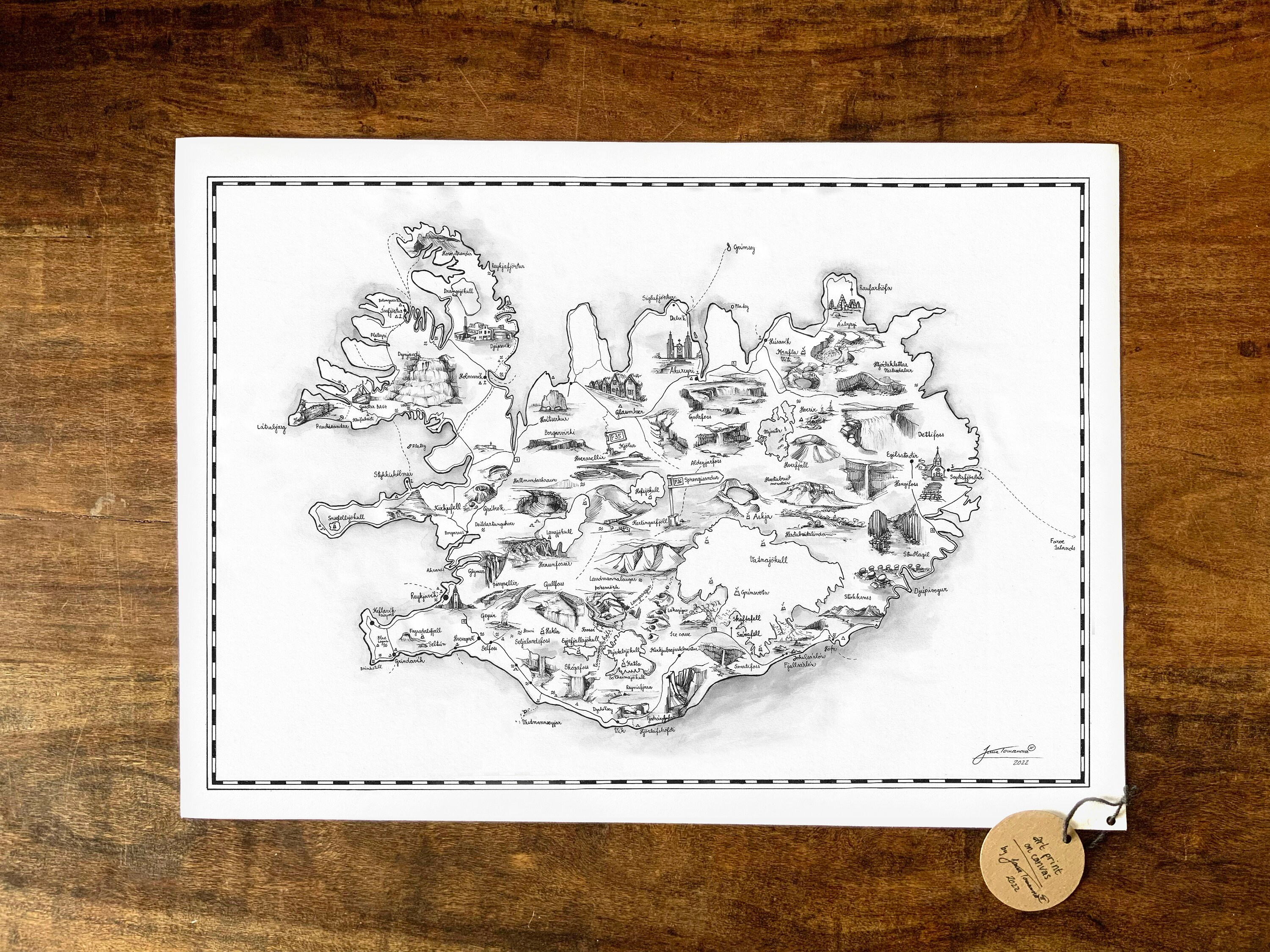 A3 Paper Print Map of Iceland 2022 - Etsy