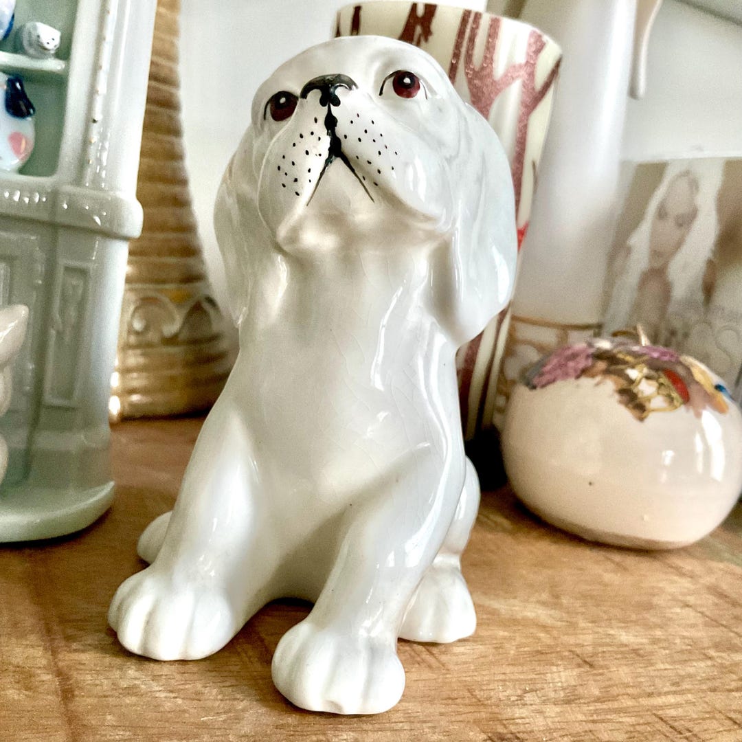 Beswick "lollopy Dog" White Seated Puppy Figurine 454-8700 17 England ...