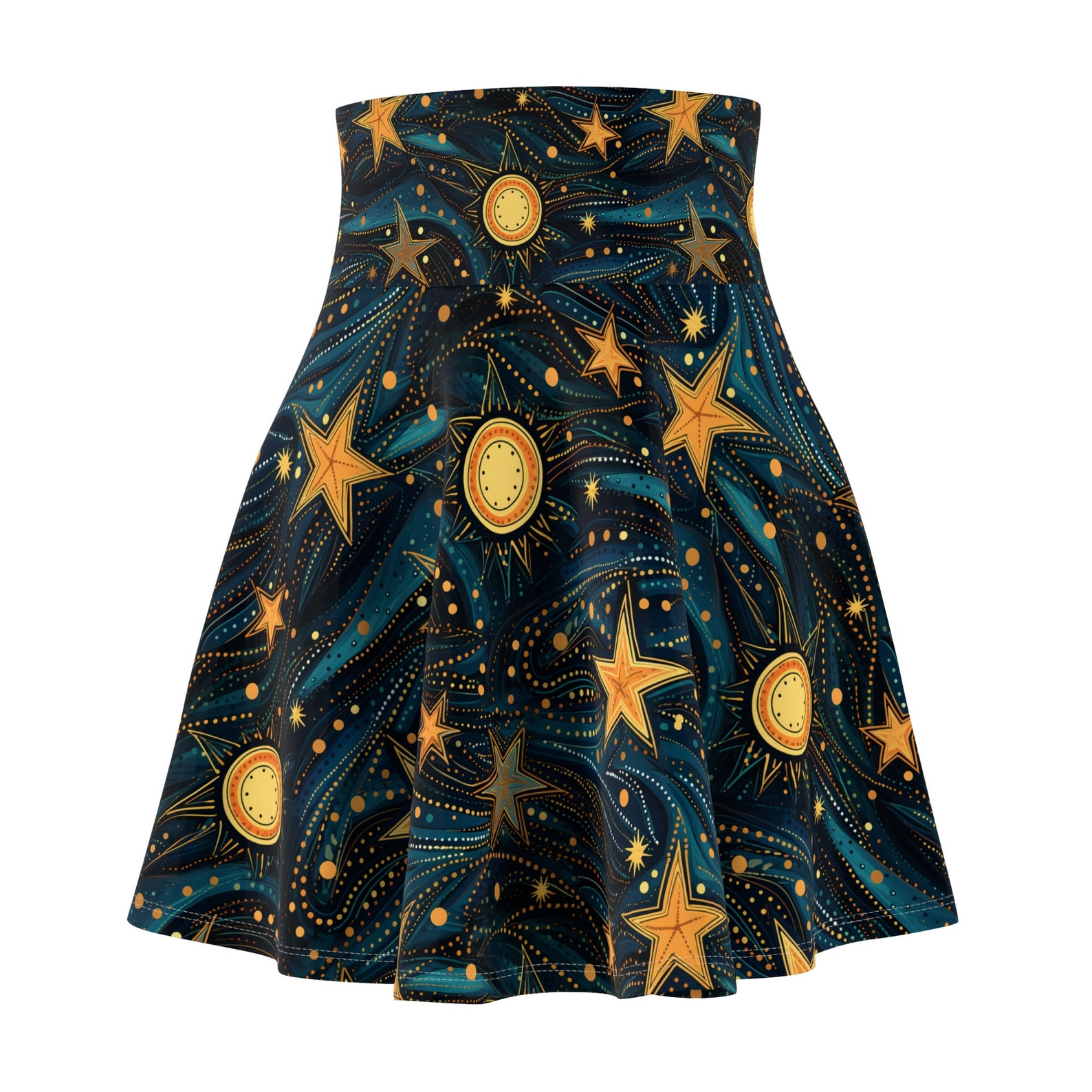 Celestial Skirt for Women | Witchy A-line Skirt for Women | Star Moon ...