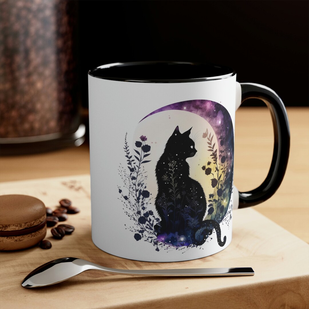 Black Cat Mugs | Black Cats Mug | Pet Coffee Mugs | Celestial Cat ...