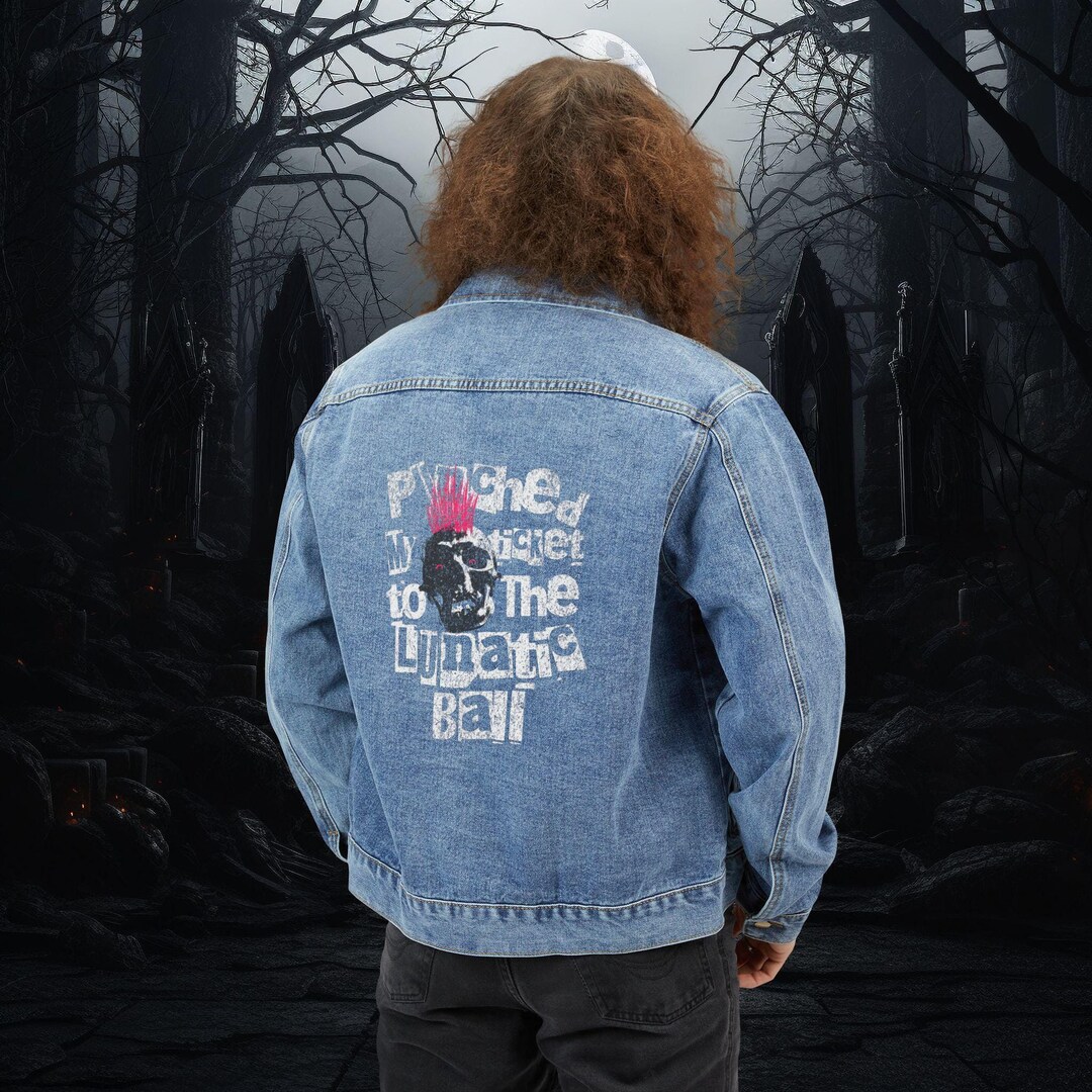 Punk Rockstar Denim Jacket, Skull, Men's Outerwear, Lunatic Ball ...