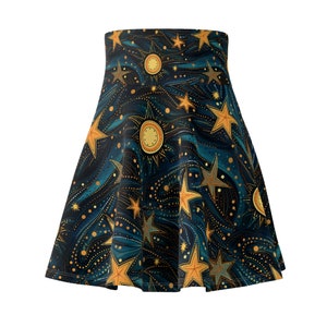 Celestial Skirt for Women | Witchy A-line Skirt for Women | Star Moon ...