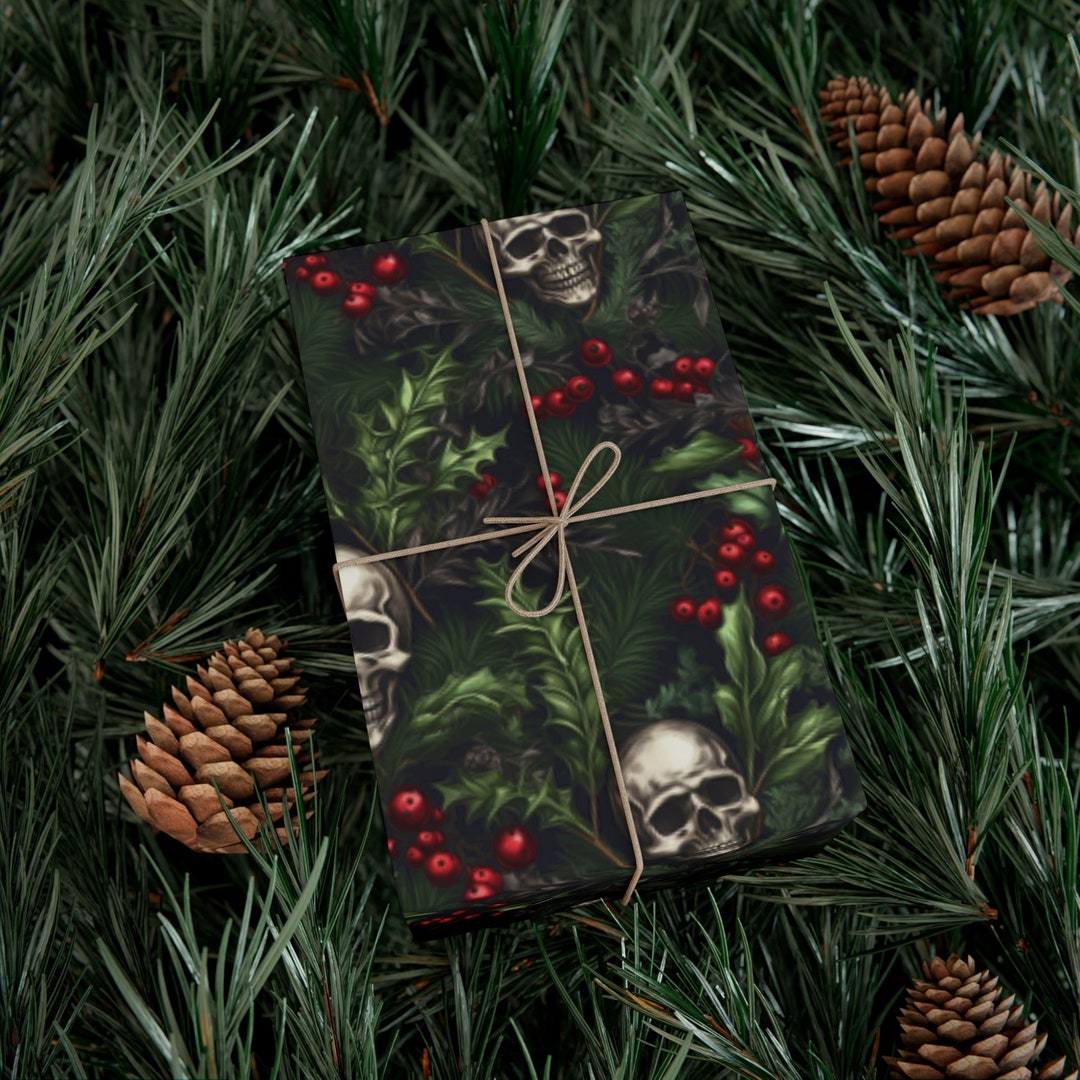 Skull Christmas Wrapping Paper | Wrapping Paper Roll | Gift Wrap Papers ...