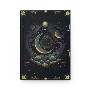 Celestial Moon Journal | Hardcover Journal Lined | Matte Finished ...
