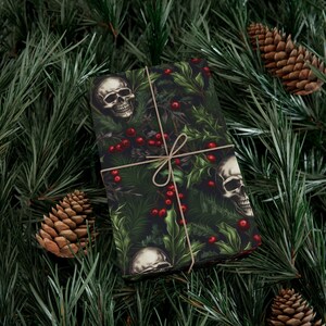 Skull Christmas Wrapping Paper | Wrapping Paper Roll | Gift Wrap Papers ...