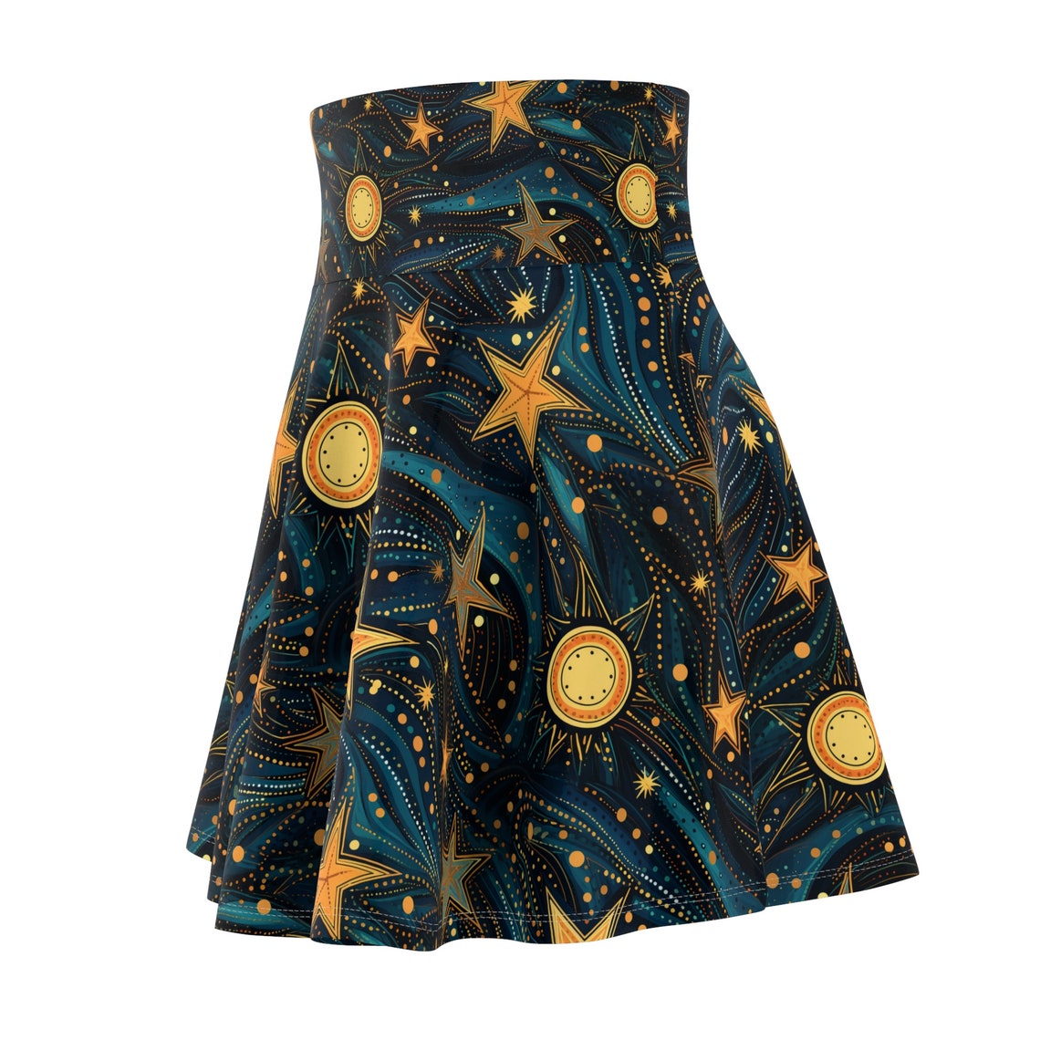 Celestial Skirt for Women | Witchy A-line Skirt for Women | Star Moon ...