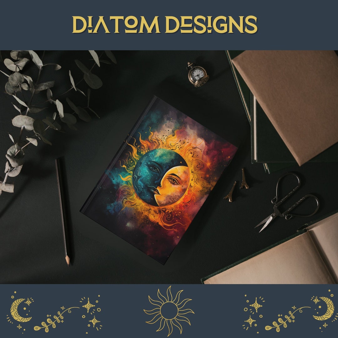 The Sun and the Moon | Rainbow Galaxy Design | Hardcover Journal Matte ...