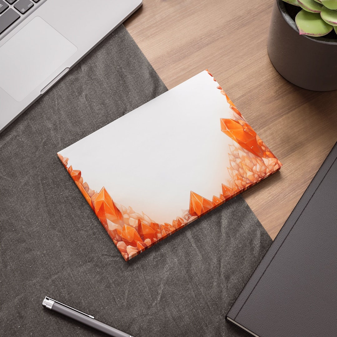 Orange Crystal Sticky Note | Crystal Memo Pad | Stationary | | Desk ...