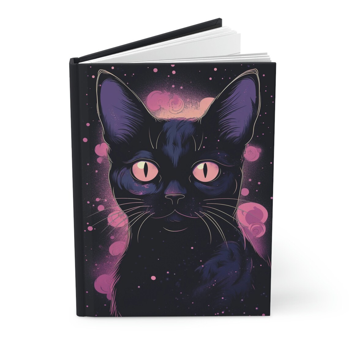 Black Cat Hardcover Journal Matte | Black Cat Lover Journal | Celestial ...
