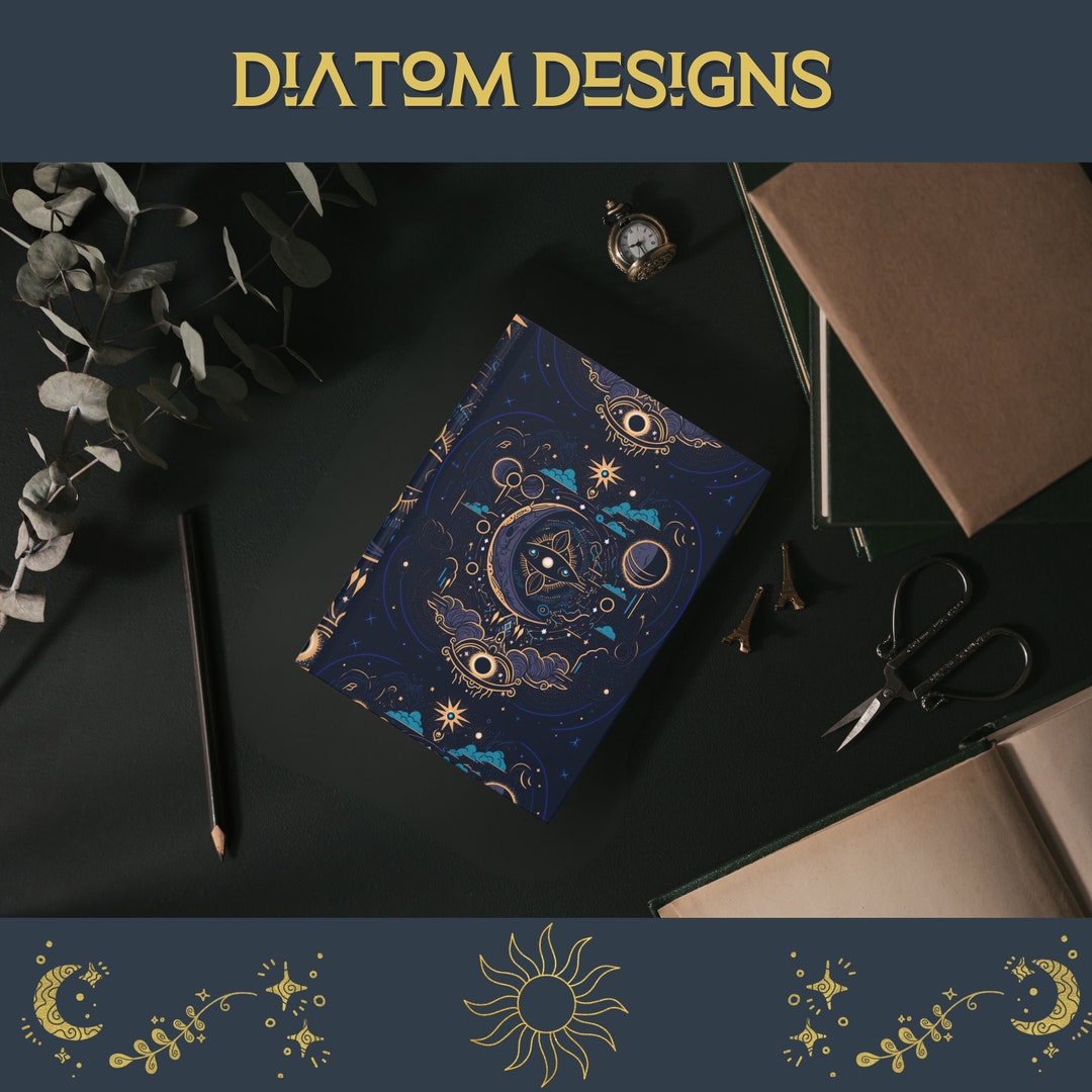 Celestial Moon Journal | Hardcover Journal Lined | Matte Finished ...