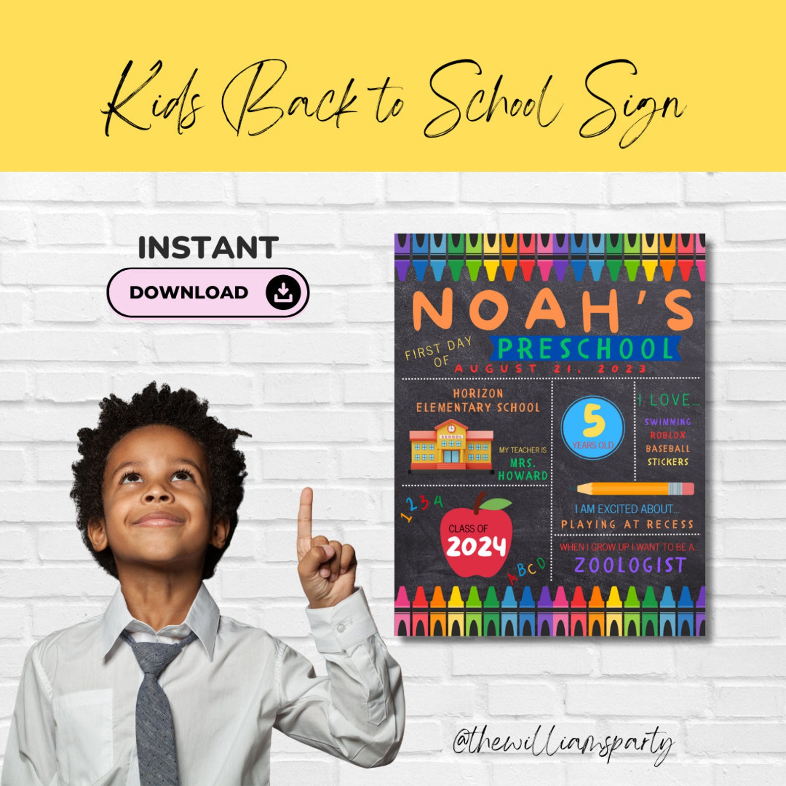 First Day of School Sign, First Day of School Printable, First Day of ...