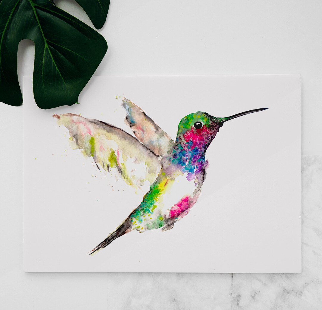 Colibrí. Colibrí. Colibrí, pintura de acuarela. - Etsy España