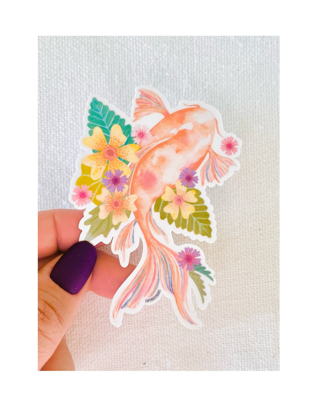 Koi Fish Sticker. Koi Fish. Koi Fish Watercolor Painting. Waterproof ...