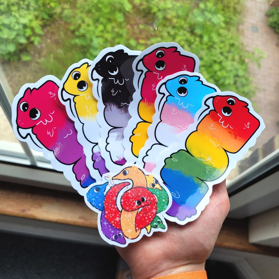 Worm on A String LGBTQ Sticker / Waterproof / Silly Worm Meme Sticker ...
