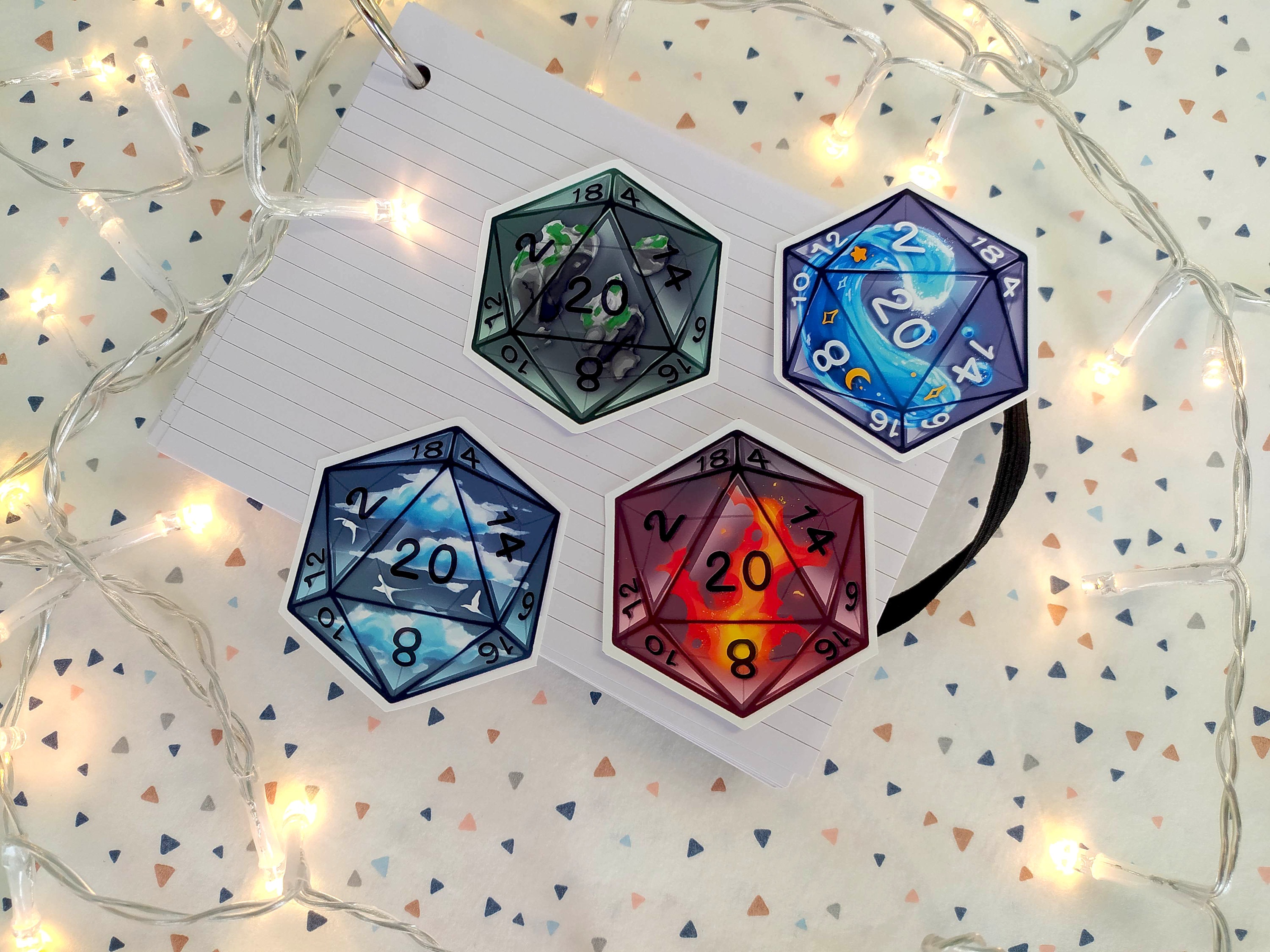 Elemental Dice D20 Stickers 4pcs / Waterproof / Awesome - Etsy UK