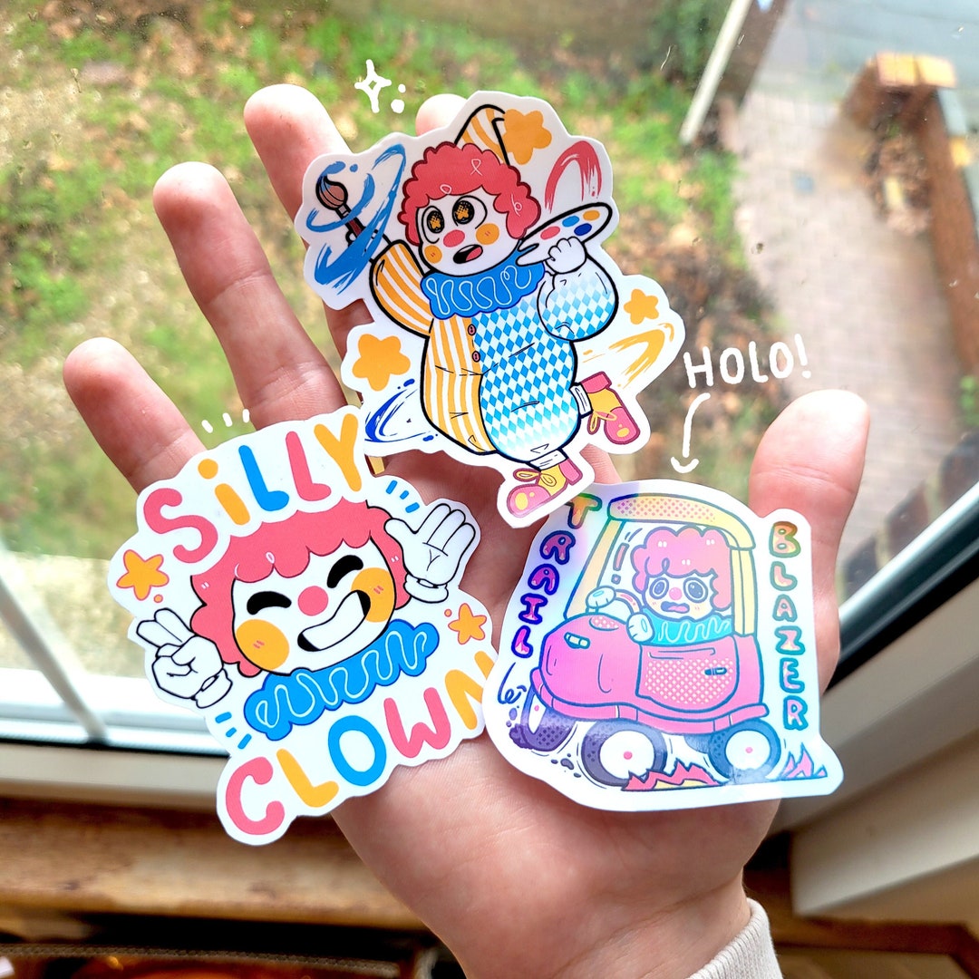 Cute Clown Stickers! / Waterproof / Silly Clowncore Vinyl Stickers for ...