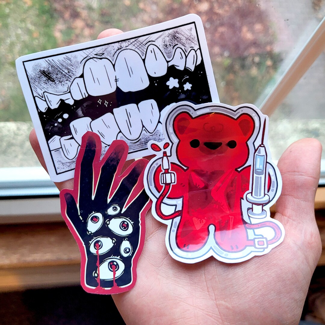 Gore Eyeball Teeth Stickers ! / Waterproof / Horror Vinyl Sticker for ...