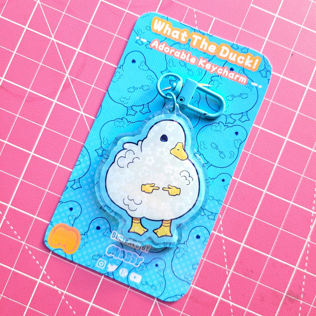 Holographic Shy Duck Acrylic Charm Uwu Ducky Keycharm, Keychain Gift for Duck Lovers - Etsy UK