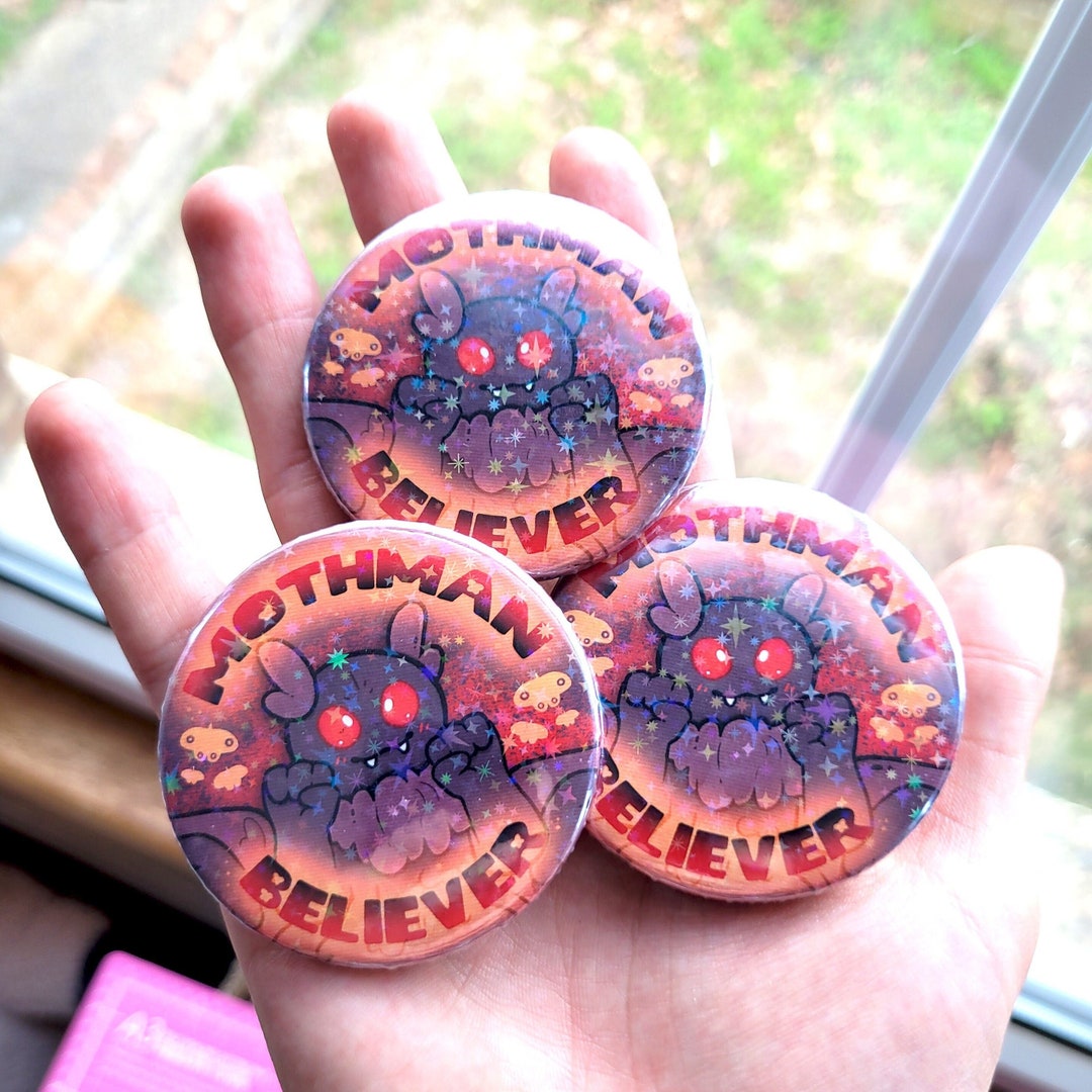 Mothman Cryptid Badge / Cryptozoology Button Pin for Backpacks ...