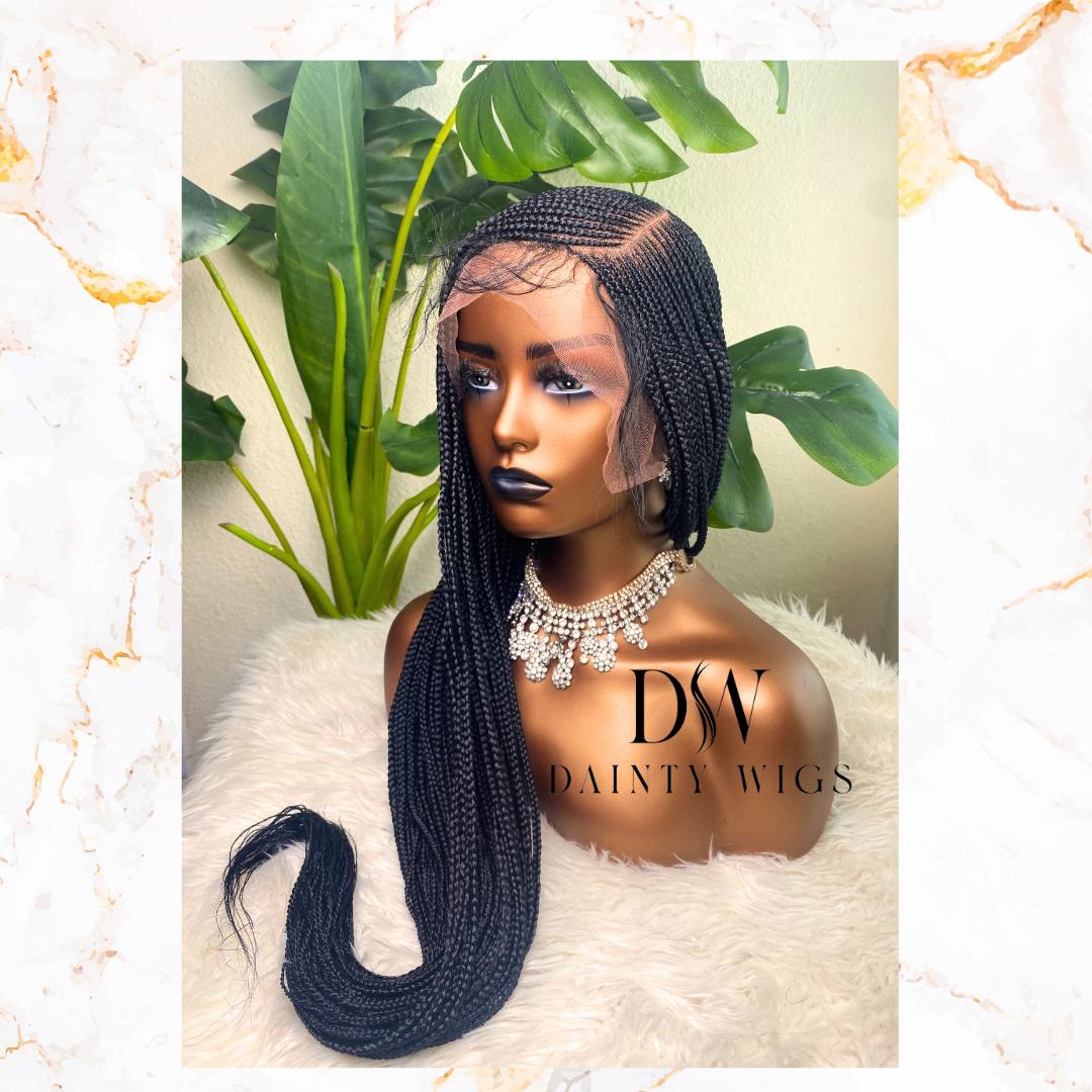 Full Lace Beautiful - Curved Part Braids Wig - C Cut Braided Wig for ...