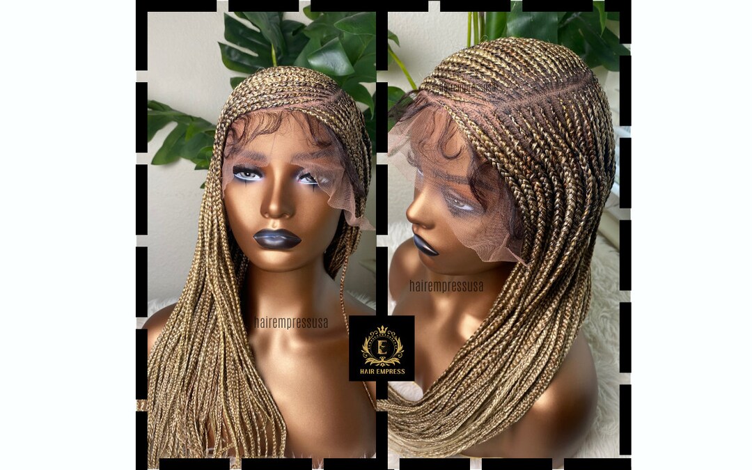Full Lace Curved Parting Cornrow Braids Wig - Etsy
