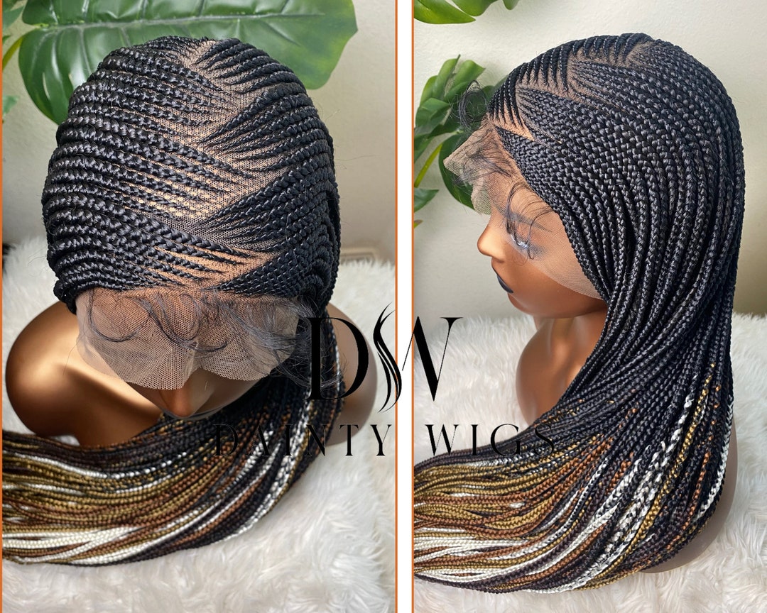 Baddie Fulani Braids Multi Colored Braids Full Lace 38 Inches Zizzag ...