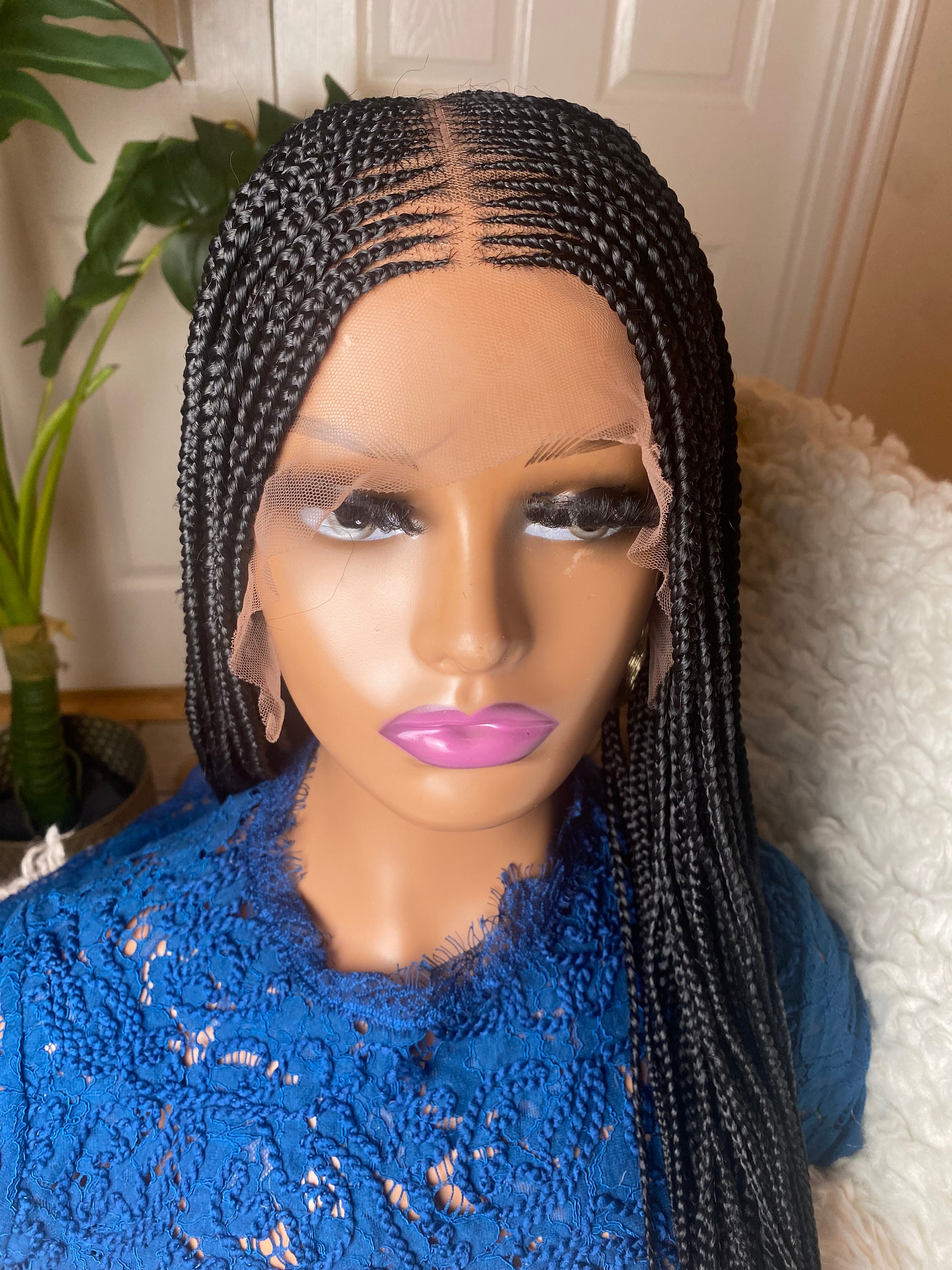 Full Lace Deep Middle Part Fulani Braid Wig for Black Women - Synthetic ...
