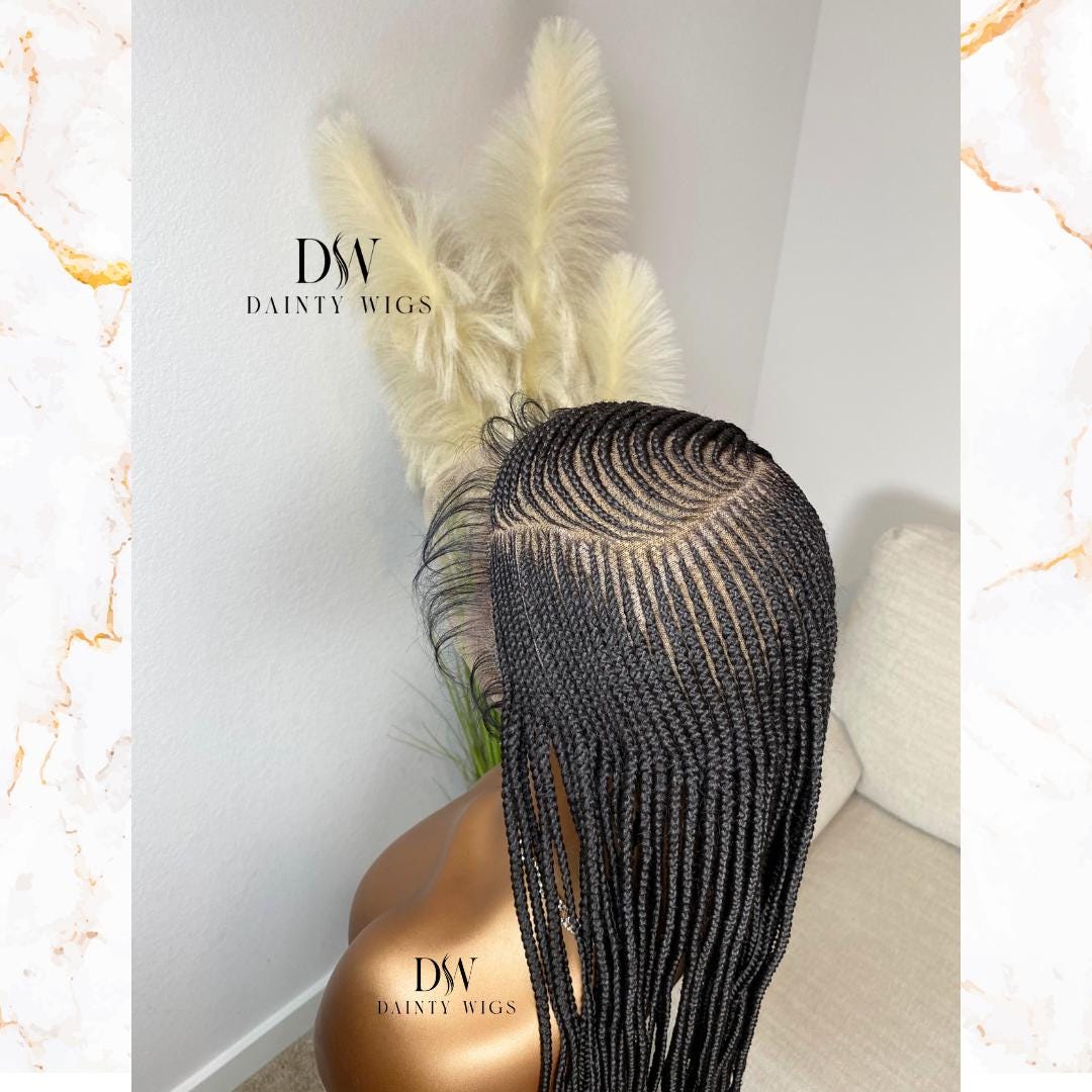 Full Lace Beautiful - Curved Part Braids Wig - C Cut Braided Wig for ...