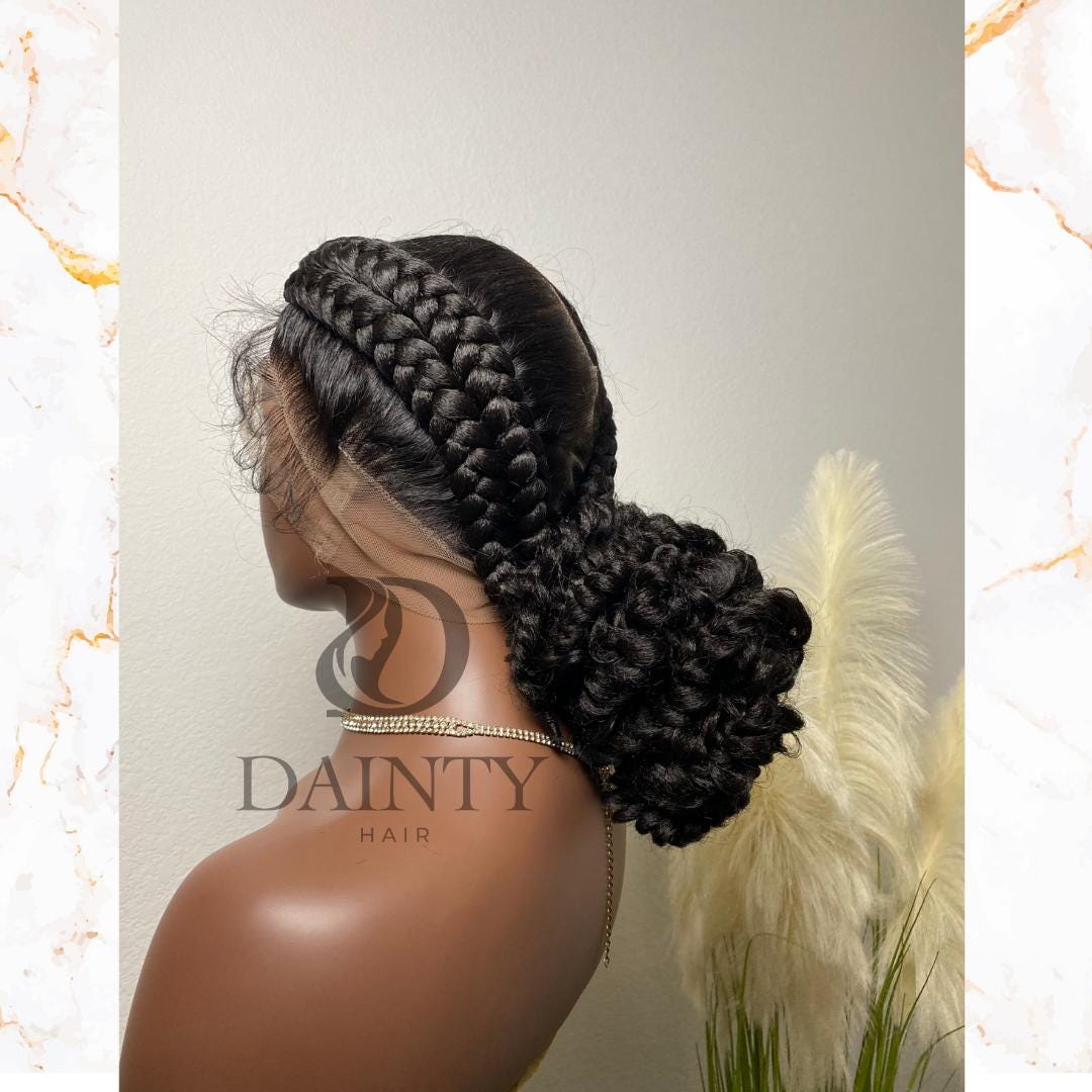 Full Lace Double Dutch Braids Wig With Butterfly Tips - Braided Wig for ...