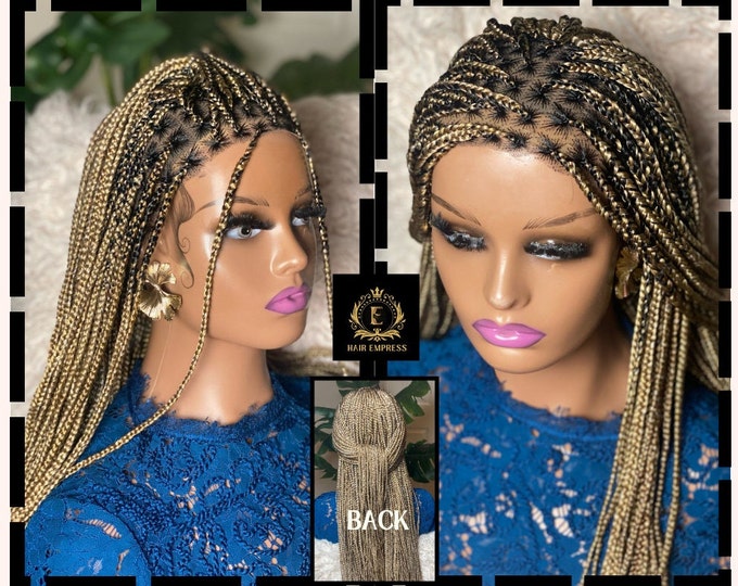 Blonde Small Knotless Braid Wig Braided Wig 13x4 Frontal 36inches Ready