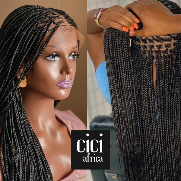 Human Hair Box Braid Wig - Etsy