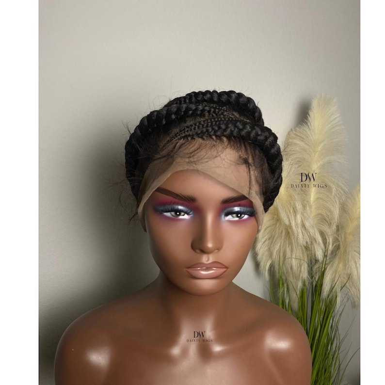 Low Bun Cornrow - Full Lace Jumbo Cornrow WIG for Black Woman Ready to ...