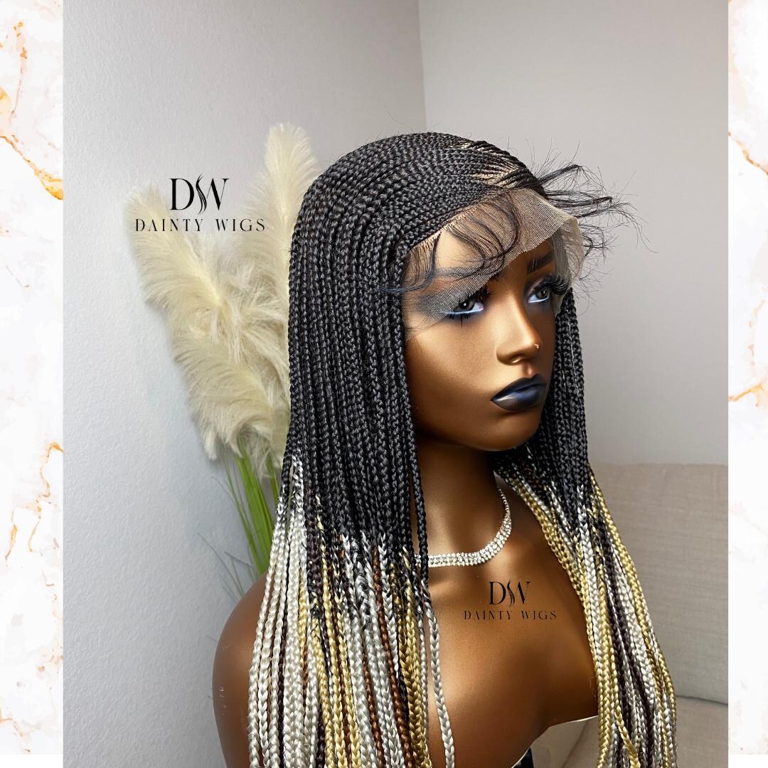Deep Zigzag Part Fulani Braid Wig for Black Women - Synthetic ...