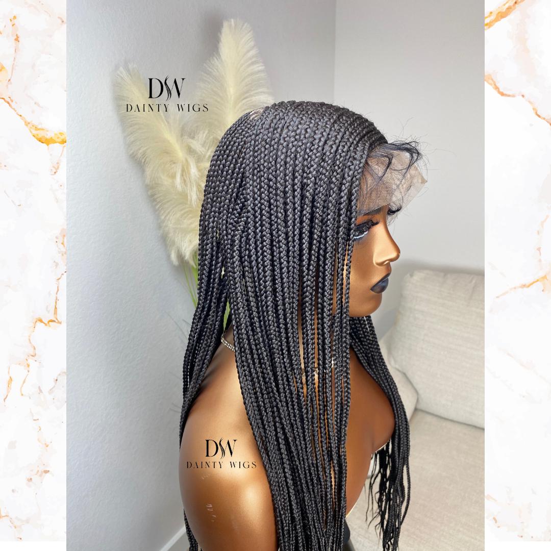 Full Lace Beautiful - Curved Part Braids Wig - C Cut Braided Wig for ...