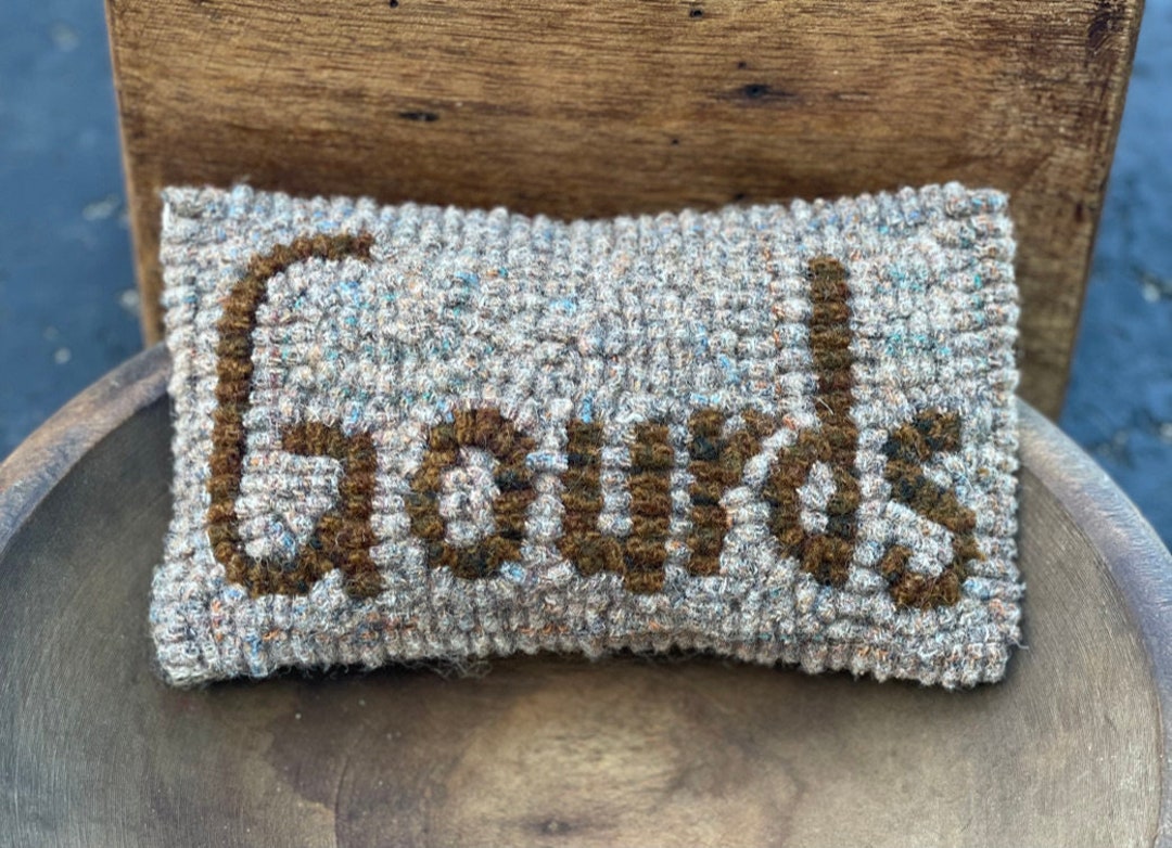 Fall Hook Rug Pillow - Etsy