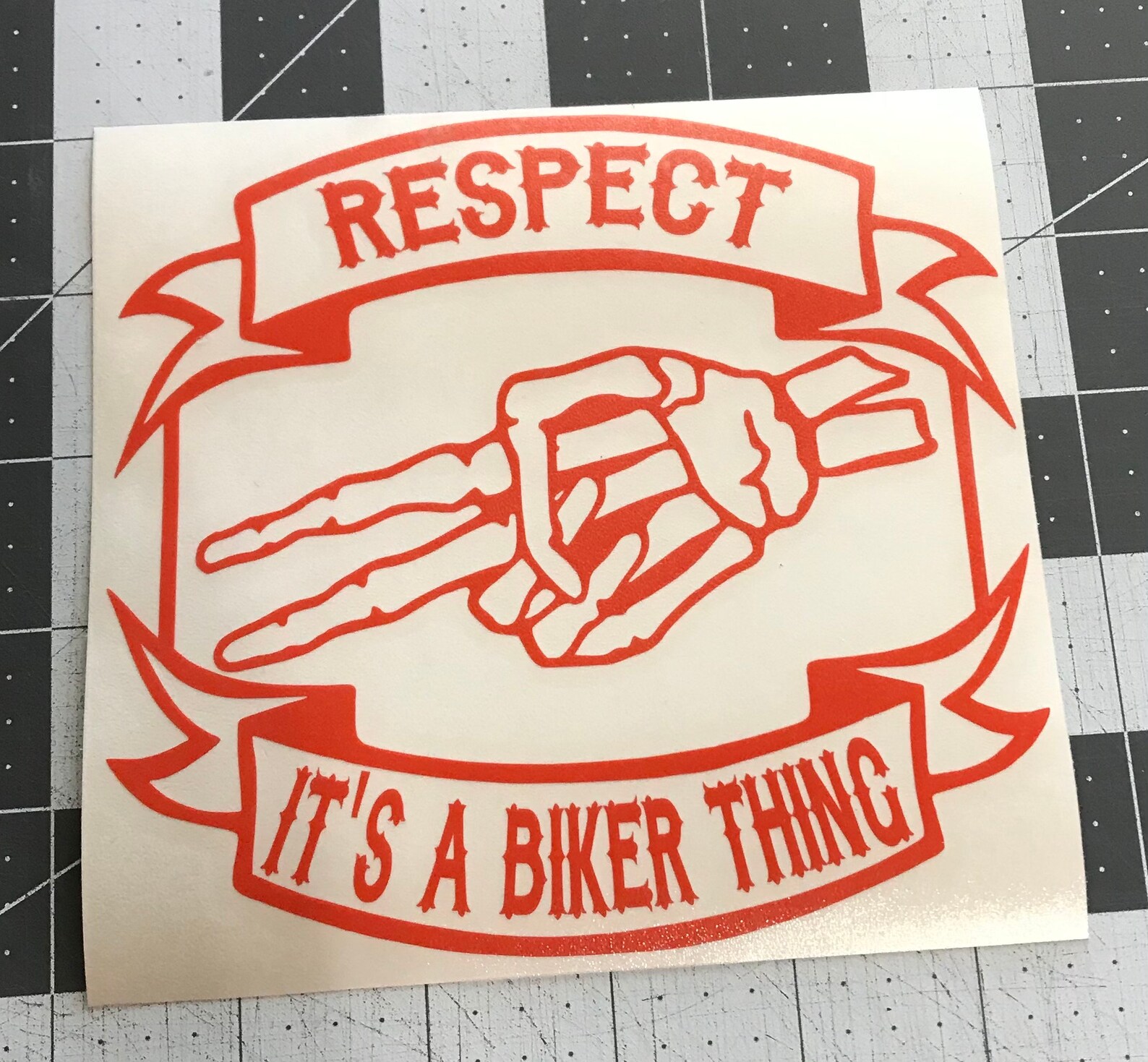 Calcomanía De Motorista Biker Wave Biker Respect Es Una Etsy España